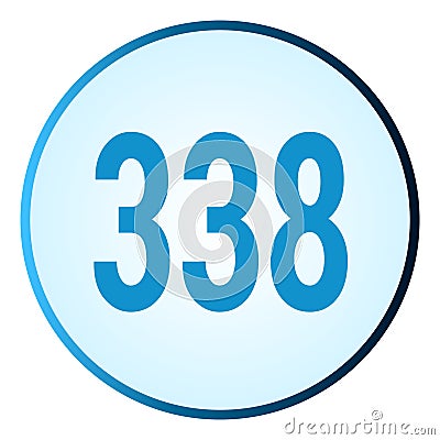 Number 338 Symbol Or Logo With Round Frame In Blue Gradient Color ...