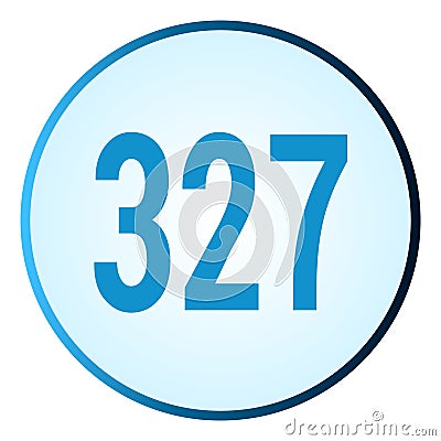Number 327 Symbol Or Logo With Round Frame In Blue Gradient Color ...