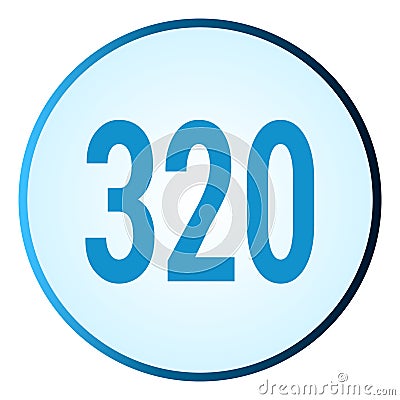 Number 320 Symbol Or Logo With Round Frame In Blue Gradient Color ...