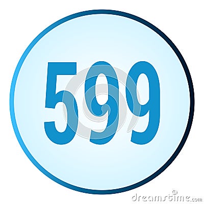 Number 599 Symbol Or Logo With Round Frame In Blue Gradient Color ...