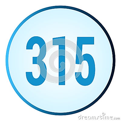 Number 315 Symbol Or Logo With Round Frame In Blue Gradient Color ...