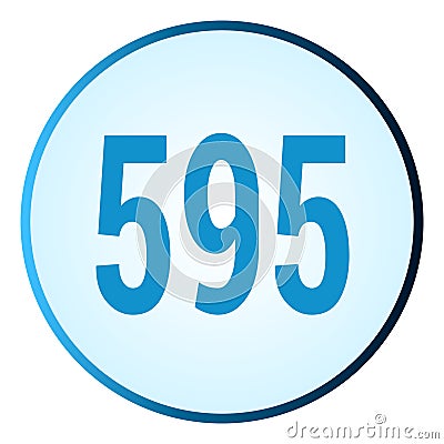 Number 595 Symbol Or Logo With Round Frame In Blue Gradient Color ...
