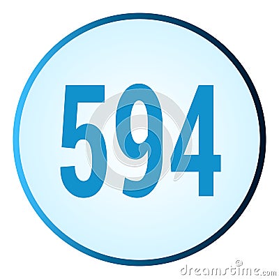 Number 594 Symbol Or Logo With Round Frame In Blue Gradient Color ...