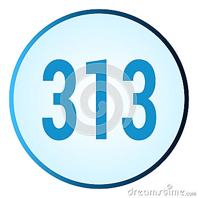 Number 313 Symbol Or Logo With Round Frame In Blue Gradient Color ...