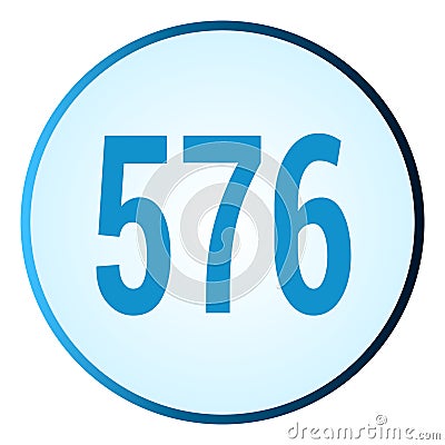 Number 576 Symbol Or Logo With Round Frame In Blue Gradient Color Stock ...