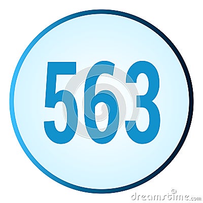 Number 563 Symbol Or Logo With Round Frame In Blue Gradient Color Stock ...