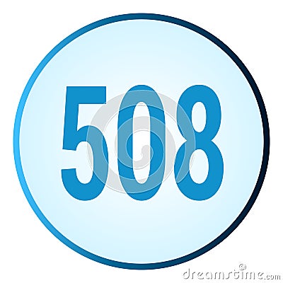 Number 508 Symbol Or Logo With Round Frame In Blue Gradient Color ...
