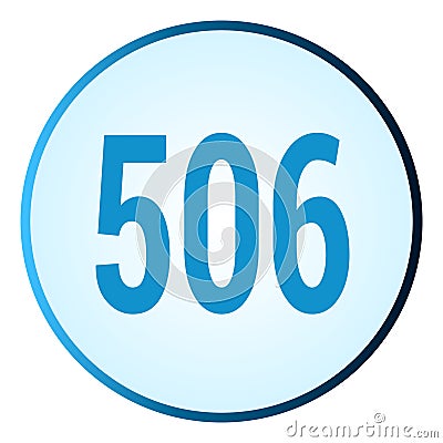 Number 506 Symbol Or Logo With Round Frame In Blue Gradient Color ...