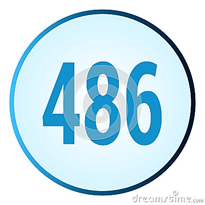Number 486 Symbol Or Logo With Round Frame In Blue Gradient Color ...