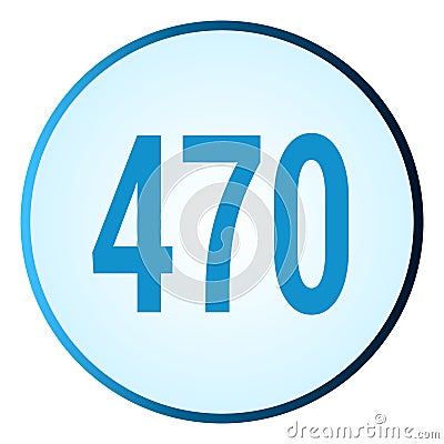 Number 470 Symbol Or Logo With Round Frame In Blue Gradient Color Stock ...