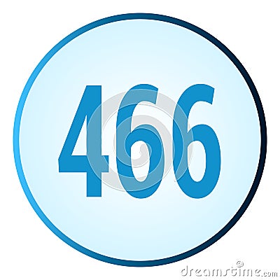 Number 466 Symbol Or Logo With Round Frame In Blue Gradient Color ...