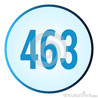 Number 463 Symbol Or Logo With Round Frame In Blue Gradient Color ...