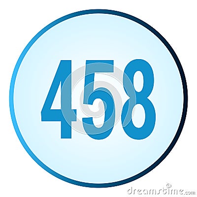 Number 458 Symbol Or Logo With Round Frame In Blue Gradient Color Stock ...