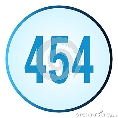 Number 454 Symbol Or Logo With Round Frame In Blue Gradient Color ...
