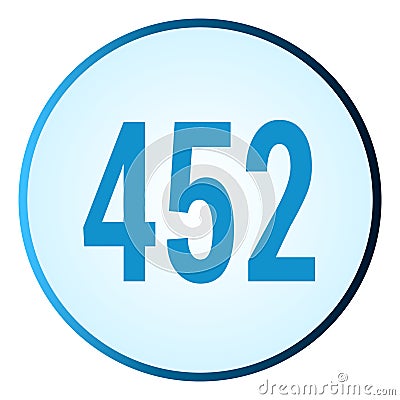 Number 452 Symbol Or Logo With Round Frame In Blue Gradient Color ...