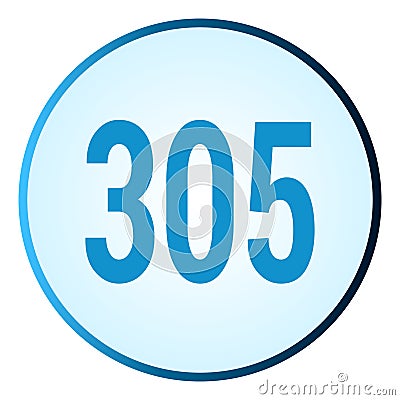 Number 305 Symbol Or Logo With Round Frame In Blue Gradient Color ...