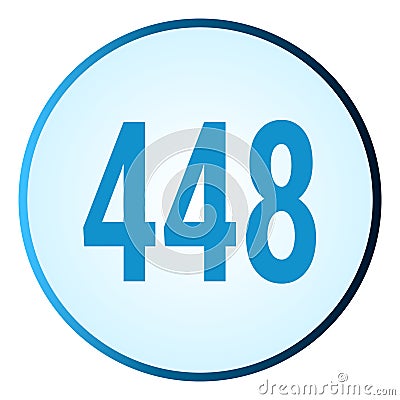 Number 448 Symbol Or Logo With Round Frame In Blue Gradient Color ...