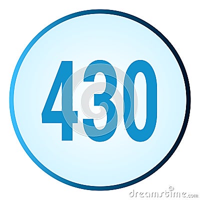 Number 430 Symbol Or Logo With Round Frame In Blue Gradient Color ...
