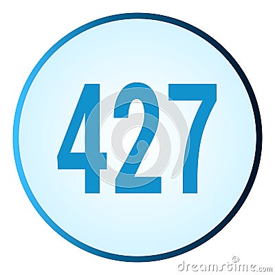 Number 427 Symbol Or Logo With Round Frame In Blue Gradient Color ...