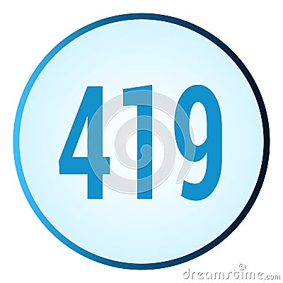 Number 419 Symbol Or Logo With Round Frame In Blue Gradient Color ...