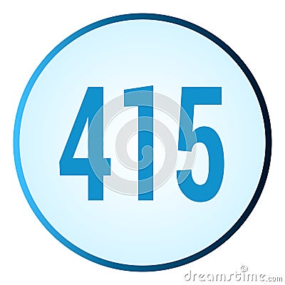 Number 415 Symbol Or Logo With Round Frame In Blue Gradient Color ...
