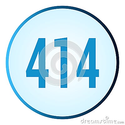 Number 414 Symbol Or Logo With Round Frame In Blue Gradient Color ...