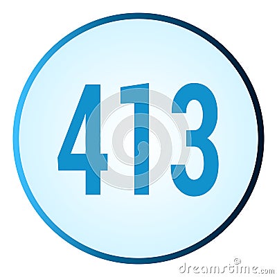 Number 413 Symbol Or Logo With Round Frame In Blue Gradient Color ...