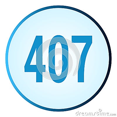 Number 407 Symbol Or Logo With Round Frame In Blue Gradient Color ...