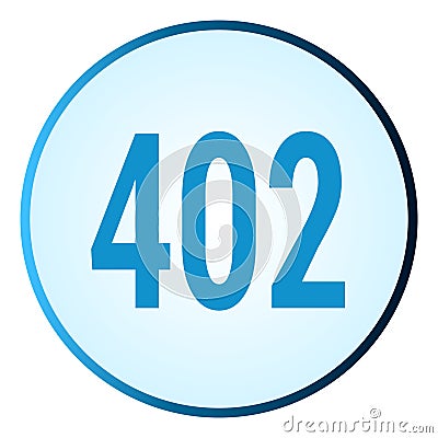 Number 402 Symbol Or Logo With Round Frame In Blue Gradient Color ...