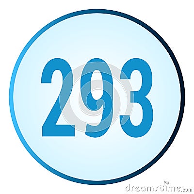 Number 293 Symbol Or Logo With Round Frame In Blue Gradient Color ...