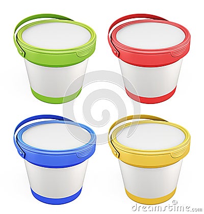 Templates For Putty Buckets With Lids Assorted Colors Royalty-Free ...
