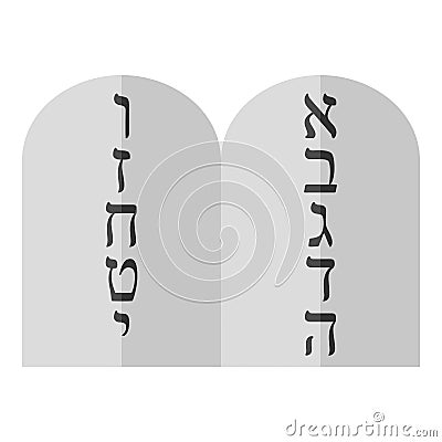 Ten Commandments Flat Icon On White Cartoon Vector | CartoonDealer.com #97340139