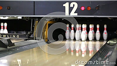 Ten-pin Bowling Wood-structure Lane Stock Video - Video of playing ...