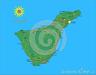 Tenerife Map Stock Photo - Image: 17583140