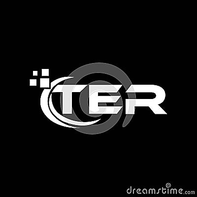 TER Letter Logo Design On Black Background. TER Creative Initials ...