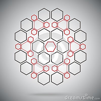 Ternary Compounds In The Form Of A Sphere Red-gray Vector Illustration ...