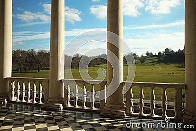 Terrace With Columns Facing Park Stock Photo | CartoonDealer.com #57325014