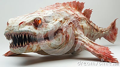 Terrifying Mutated Fish With Sharp Teeth And Orange Eyes Royalty-Free ...
