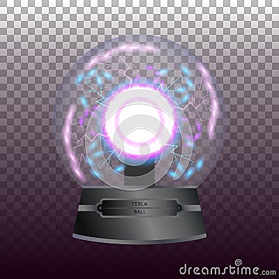 Tesla Ball On Transparent Background Vector Illustration ...