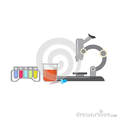 Test Tube Rack With A Microscope Cartoon Vector | CartoonDealer.com ...
