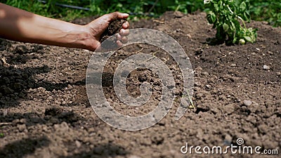 Testing the Soil with the Hand Close Up Stock Footage - Video of ...