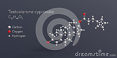 Testosterone Cypionate Molecule 3d Rendering, Flat Molecular Structure ...