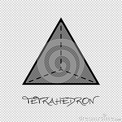 Tetrahedron 3D Shape - Vector Illustration - Isolated On Transparent ...