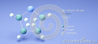 Tetrahydrofuran, Molecular Structures, Oxolane, 3d Model, Structural ...