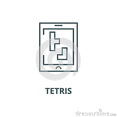 Tetris Vector Line Icon, Linear Concept, Outline Sign, Symbol ...