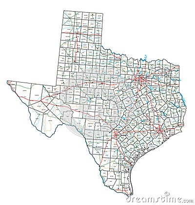 Texas Road And Highway Map. Cartoon Vector | CartoonDealer.com #278050143