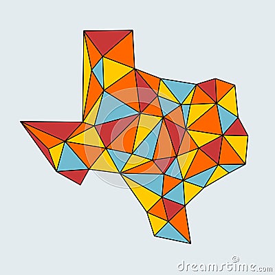 Texas State Low Poly Style Map Vector Illustration | CartoonDealer.com ...