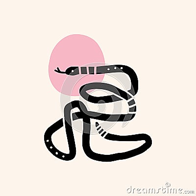 Text Boho Astrology Snake Sign Text Oriental Logo Or Label Clipart ...