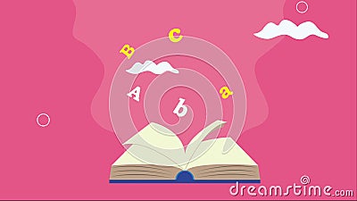Text Book with Alphabet Animation Stock Footage - Video of graphic ...