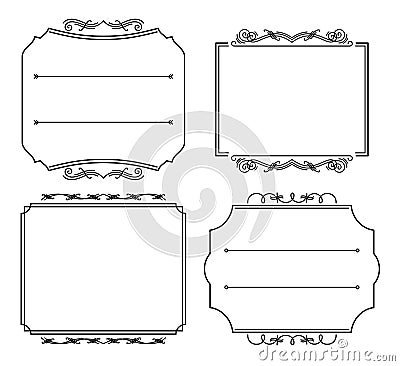 Text Frame. Flourish Frame Collection. Vector Wedding Invitations Card ...